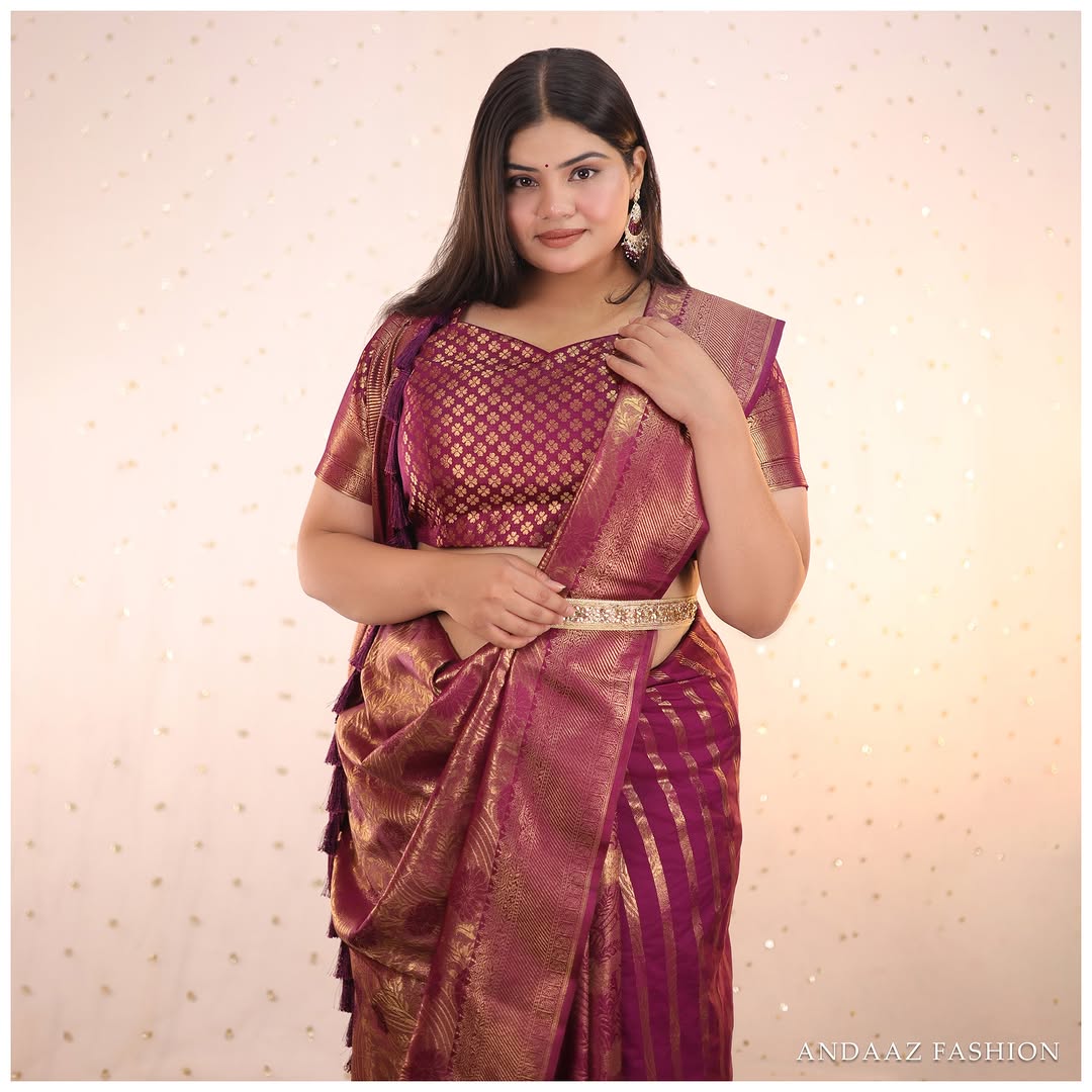 How Many Meters Saree for Plus Size Women? A Complete Guide - Andaaz ...